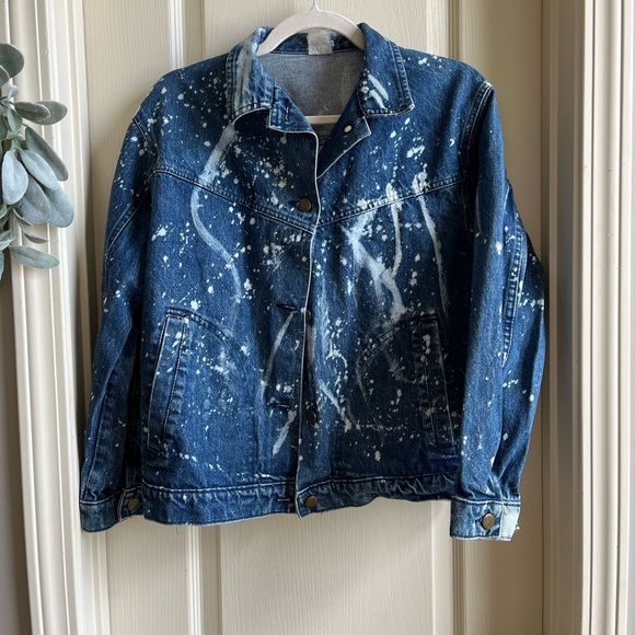 Vintage | Jackets & Coats | Vintage 9s Splatter Design Medium Denim ...